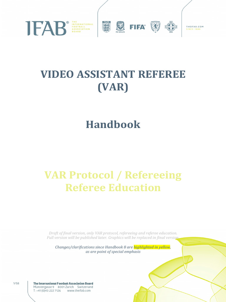 VAR Handbook (Final Draft - Referee Sections) 10 Aug 18 | PDF