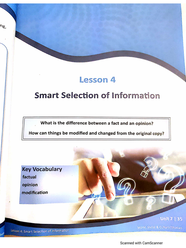 Lesson- Smart selection of Information 1 | PDF
