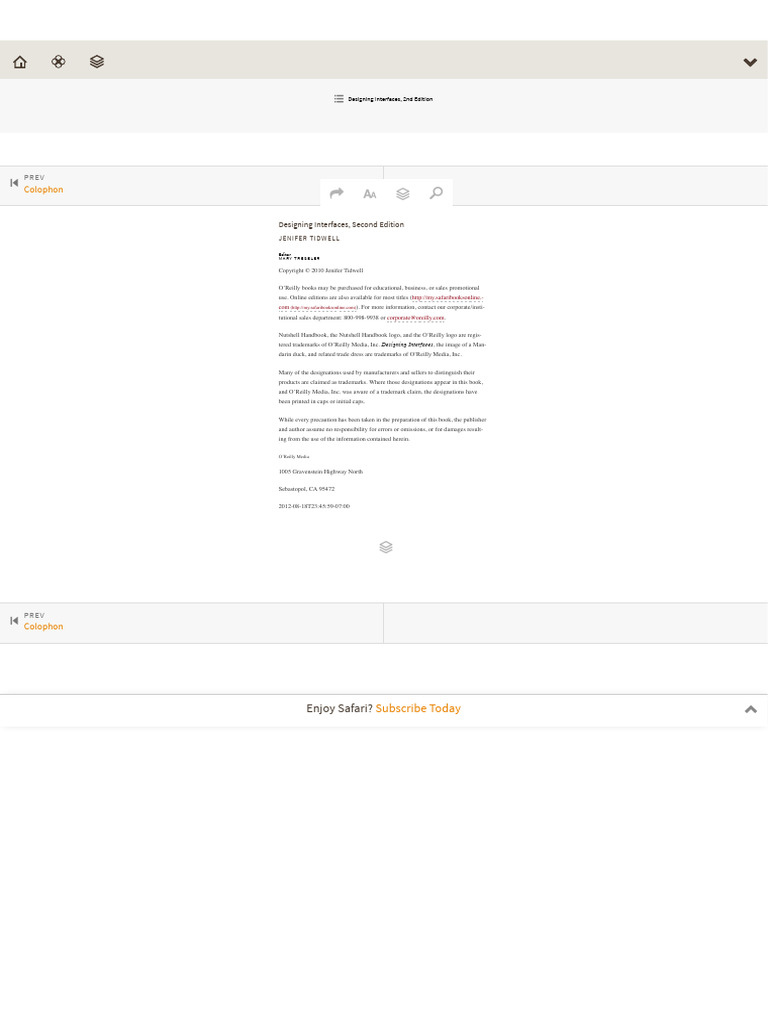Copyright - Designing Interfaces, 2nd Edition | PDF | O'reilly Media | Public Sphere