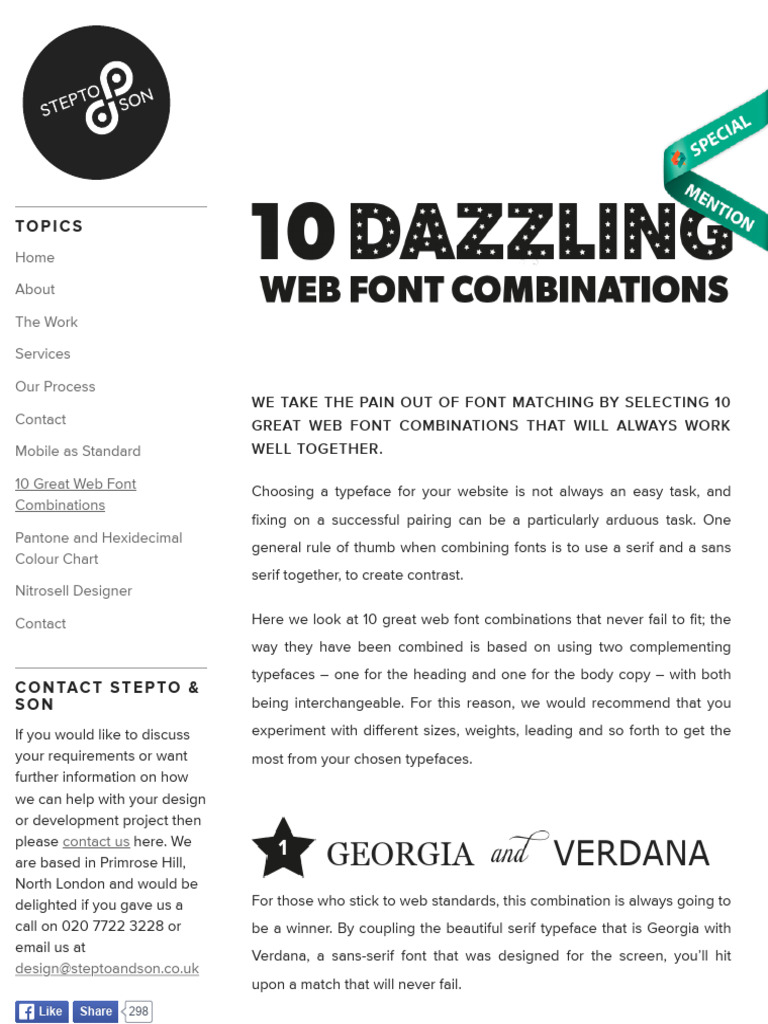03-10 Great Web Font Combinations - Stepto - Son Graphic Design and ...