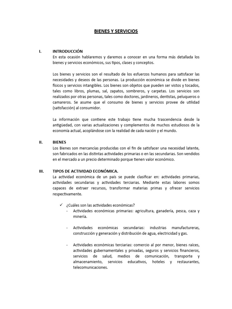 Bienes y Servicios | PDF