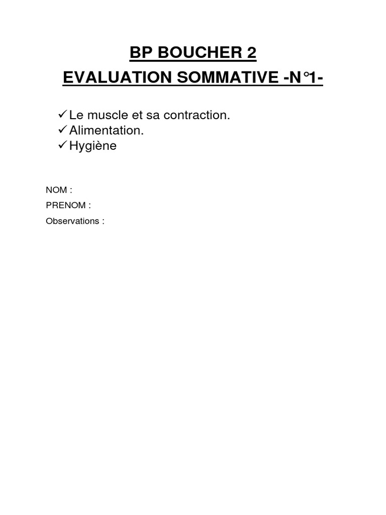 BP BOUCHER-evaluation Sommative | PDF