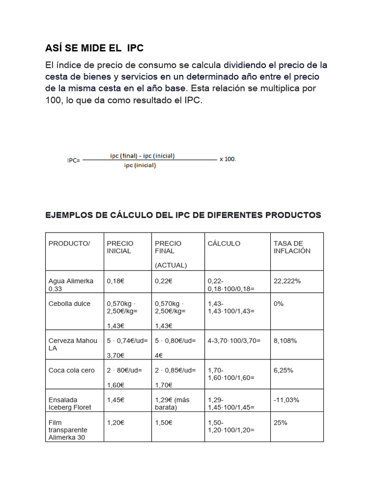 Artículo 3_ Así se mide el IPC | PDF | Macroeconómica | Inflación