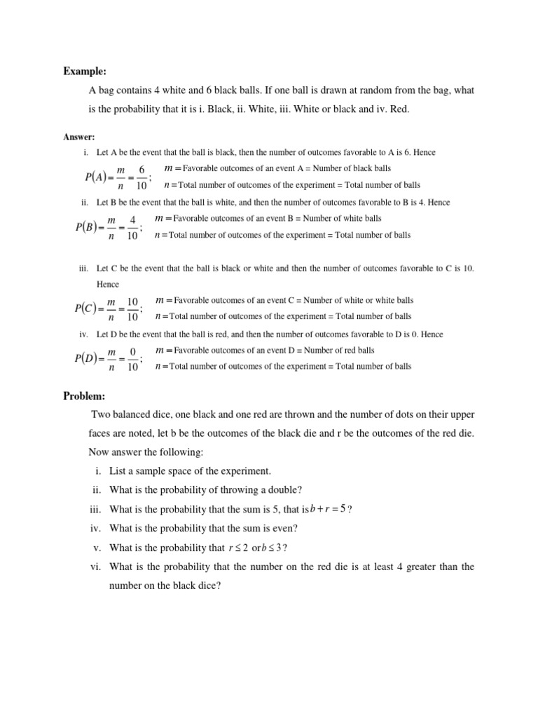 Probability Math Practice-1 | PDF | Probability | Probability And ...