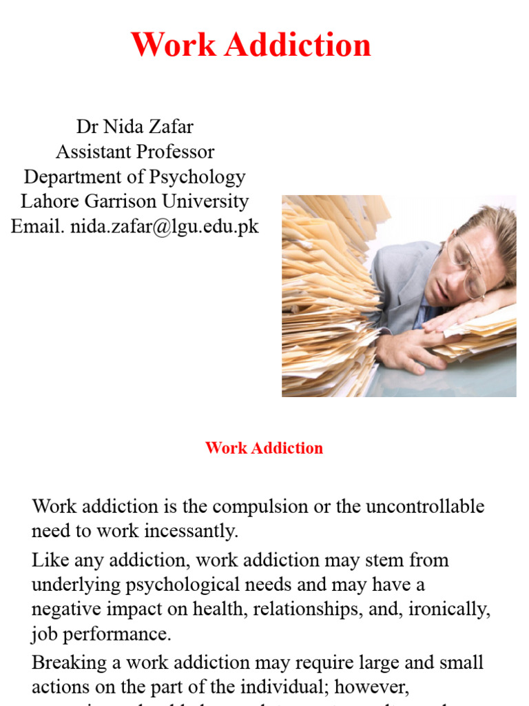 Work Addiction | PDF | Occupational Burnout | Stress (Biology)