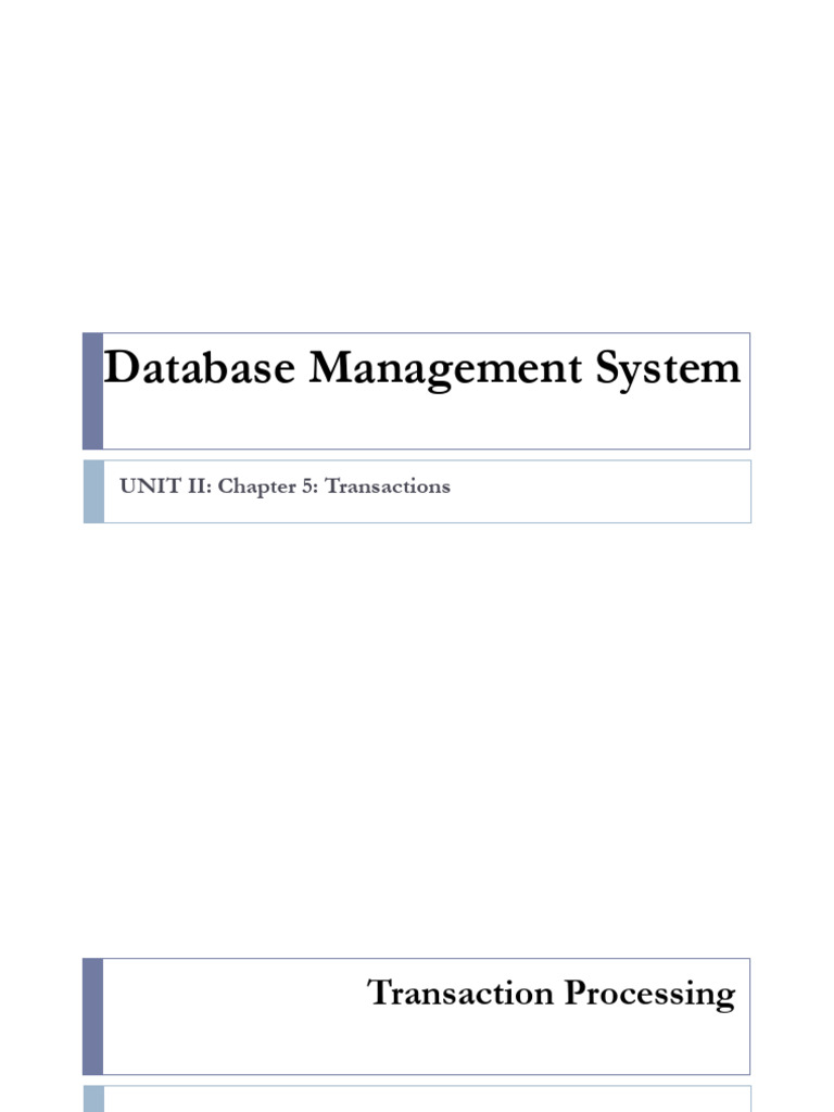 Ch-5 Transactions | PDF | Database Transaction | Cybernetics