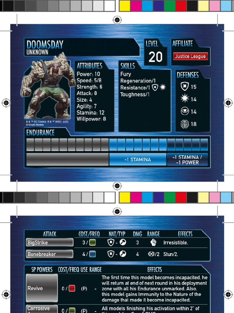 Dcun035 Doomsday Character Cards Estandar | PDF