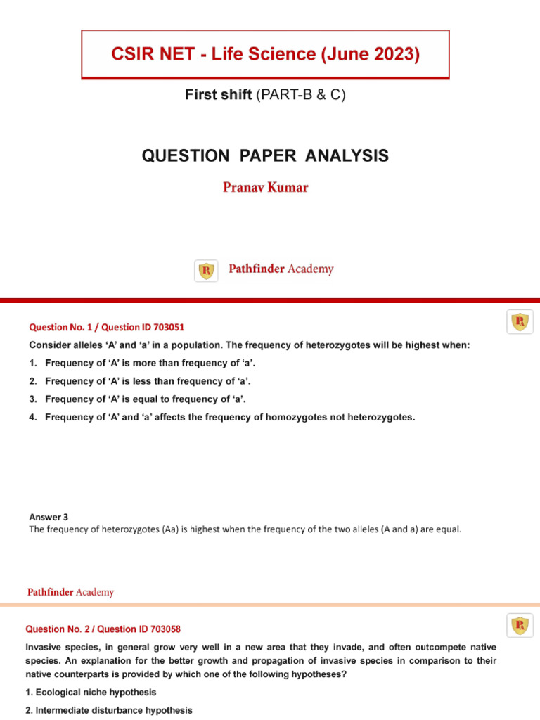 CSIR June 2023 Paper 1 | PDF