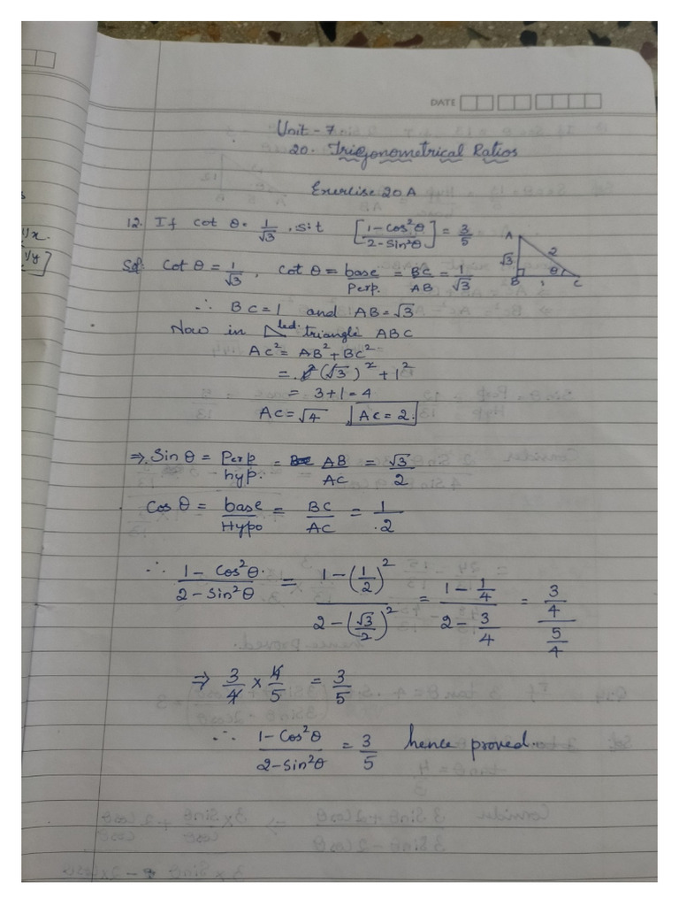 Trigonometry Notes | PDF