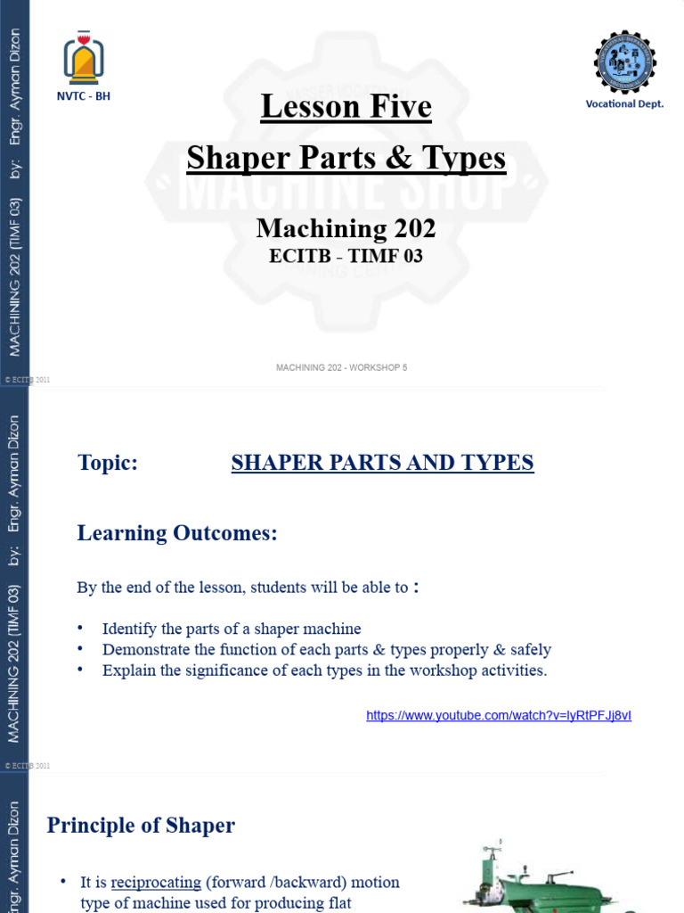 Shaper Parts and Types | PDF