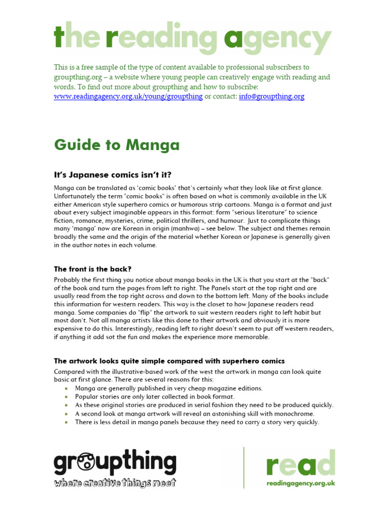 Guide to Manga and Manhwa | PDF | Manga | Comics