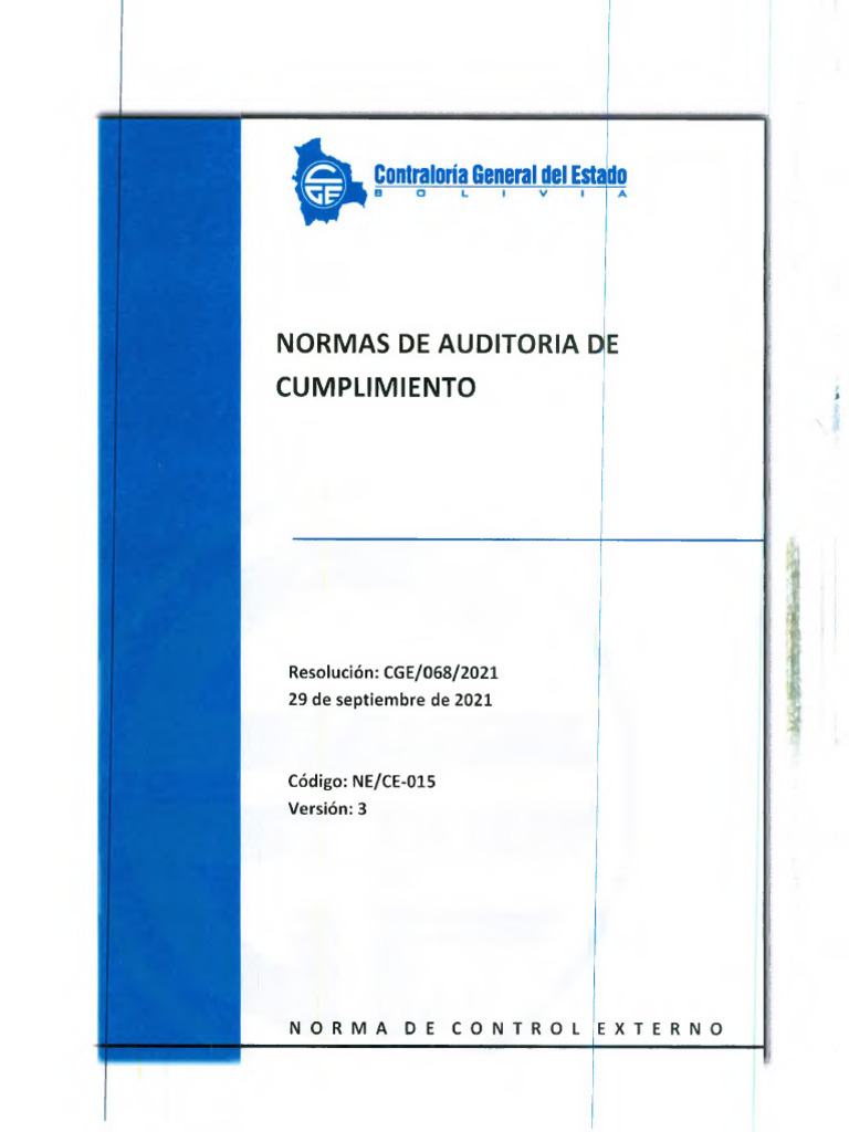 Normas de Auditoria de Cumplimiento | PDF