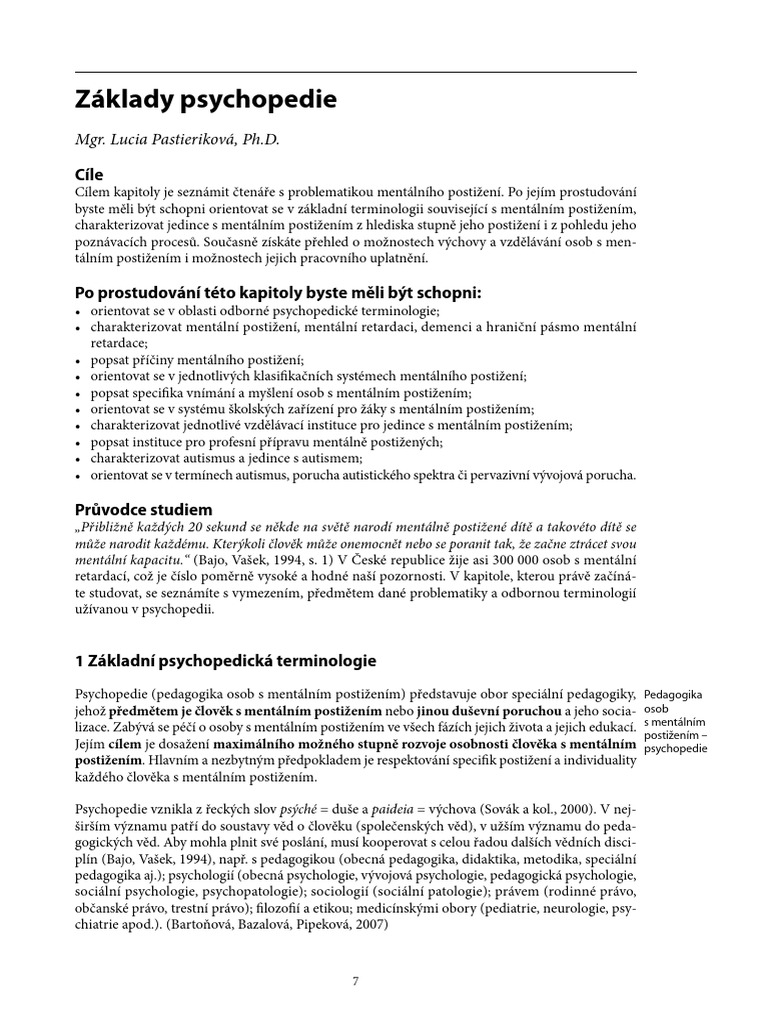 Základy Psychopedie | PDF Základy Psychopedie | PDF
