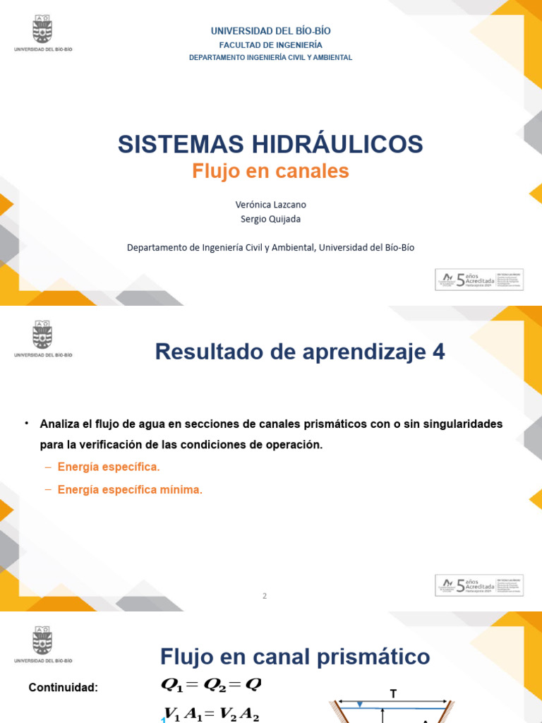 Clase 20. Energía Específica y Flujo Crítico | PDF | Ingeniería ...