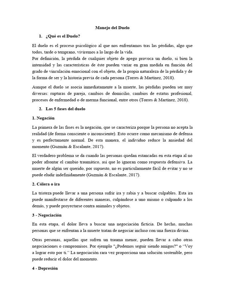 Fases y Tipos del Duelo: Guía Completa | PDF | Dolor | Ira