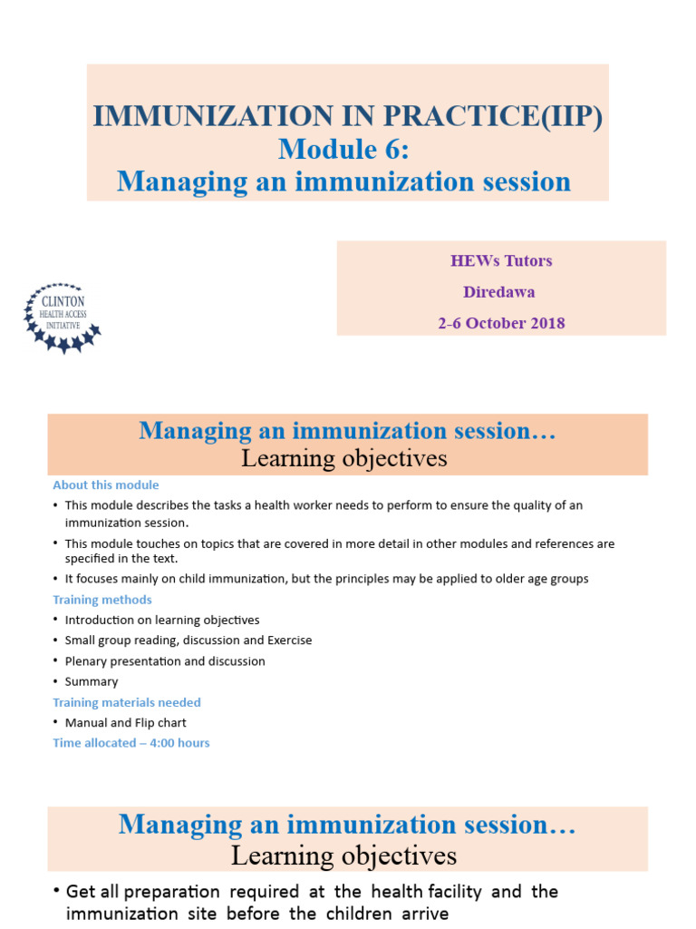 Managing Immunization Sessions Guide | PDF | Self-Improvement | Science ...