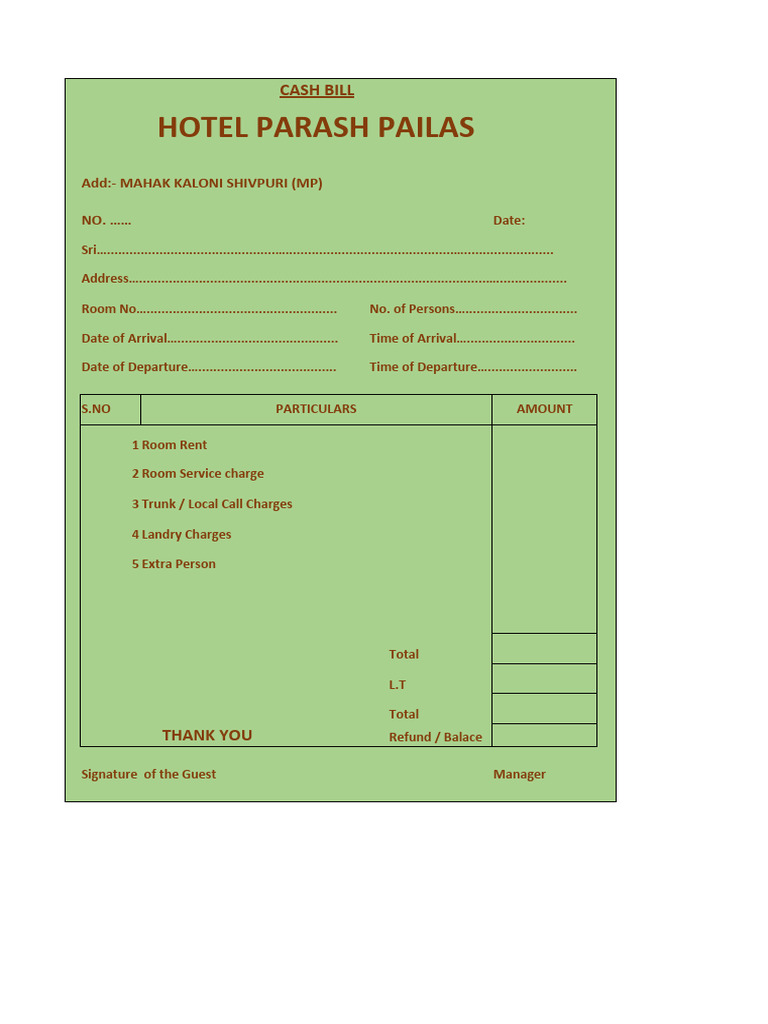 Hotel Bill New | PDF | Economies | Trade