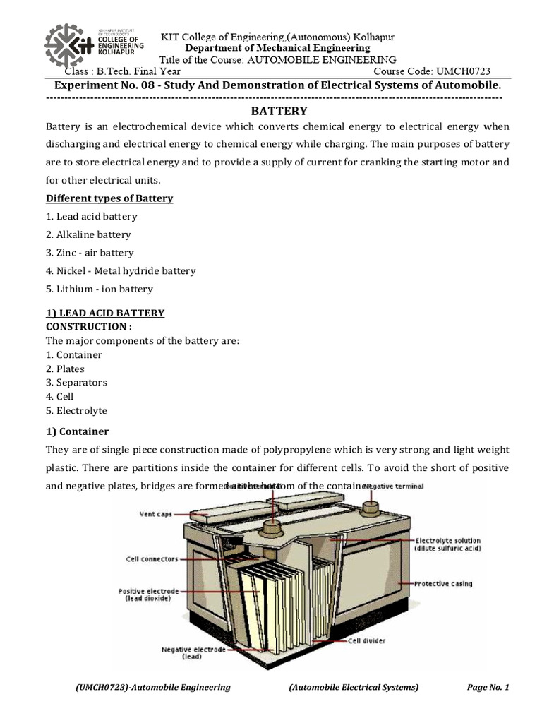 08 Electrical Systems of Automobile..-1 | PDF