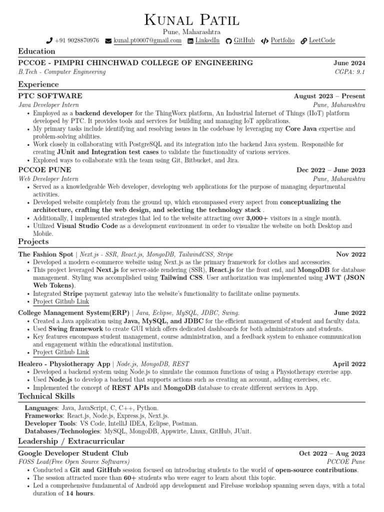 Kunal Resume | PDF | Art | Computers