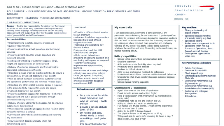 Ground Operations Agent Persona | PDF | Transport