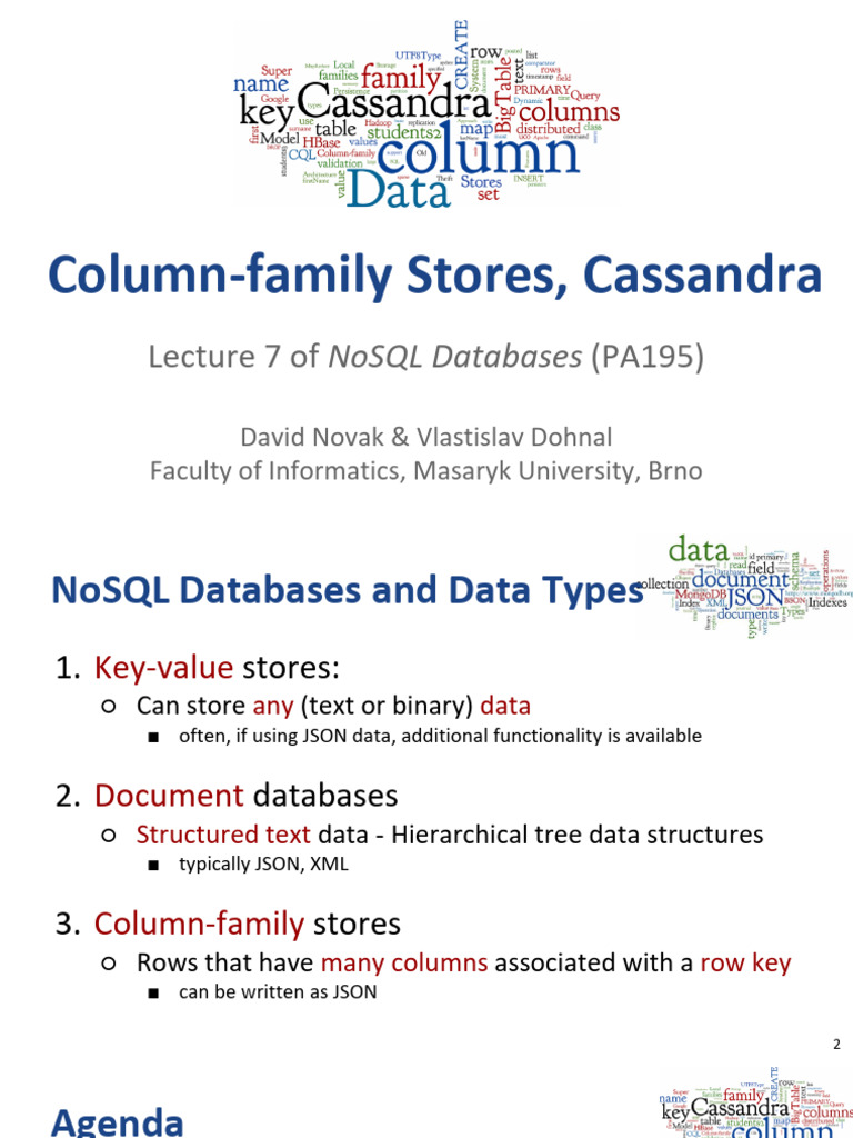 Lecture 7 Column-Family Stores | PDF