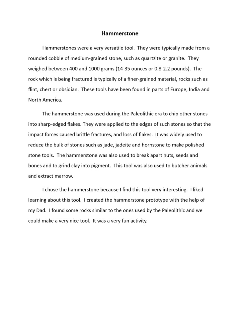 Versatile Hammerstones in Prehistory | PDF