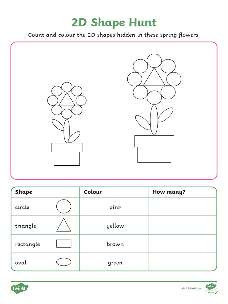 T N 2546731 Springthemed 2d Shapes Count and Colour Activity Sheet ...