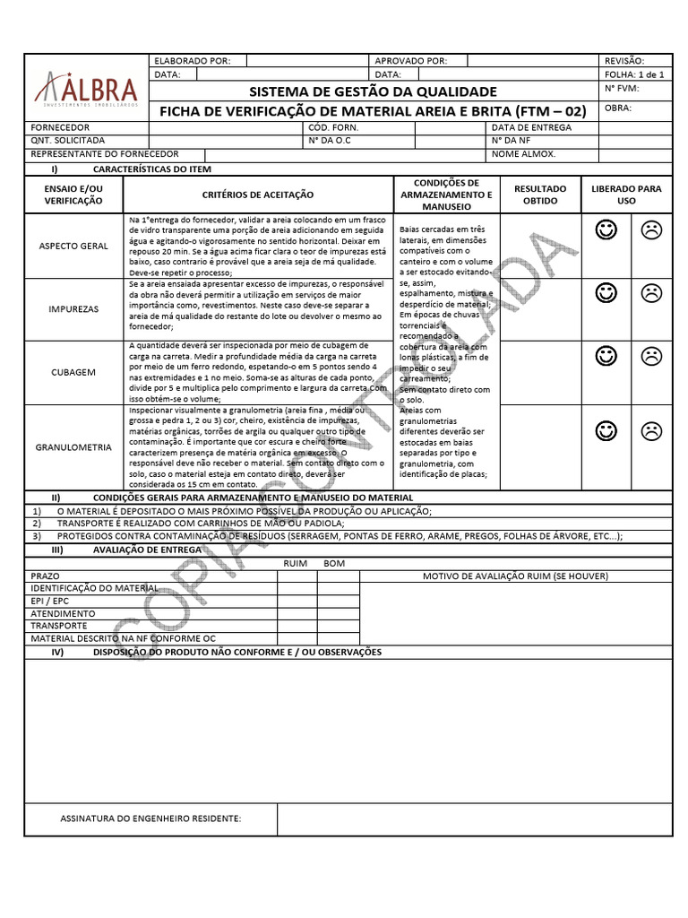 FVM 02 - Areia e Brita | PDF