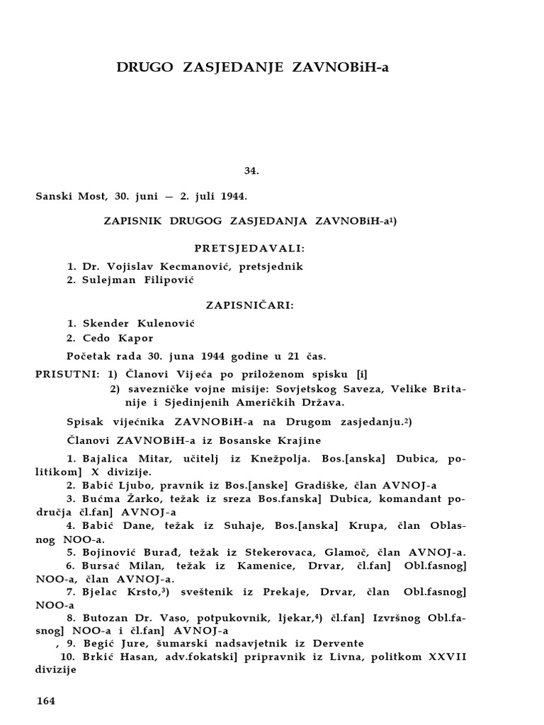 Zavnobih Sanski Most | PDF