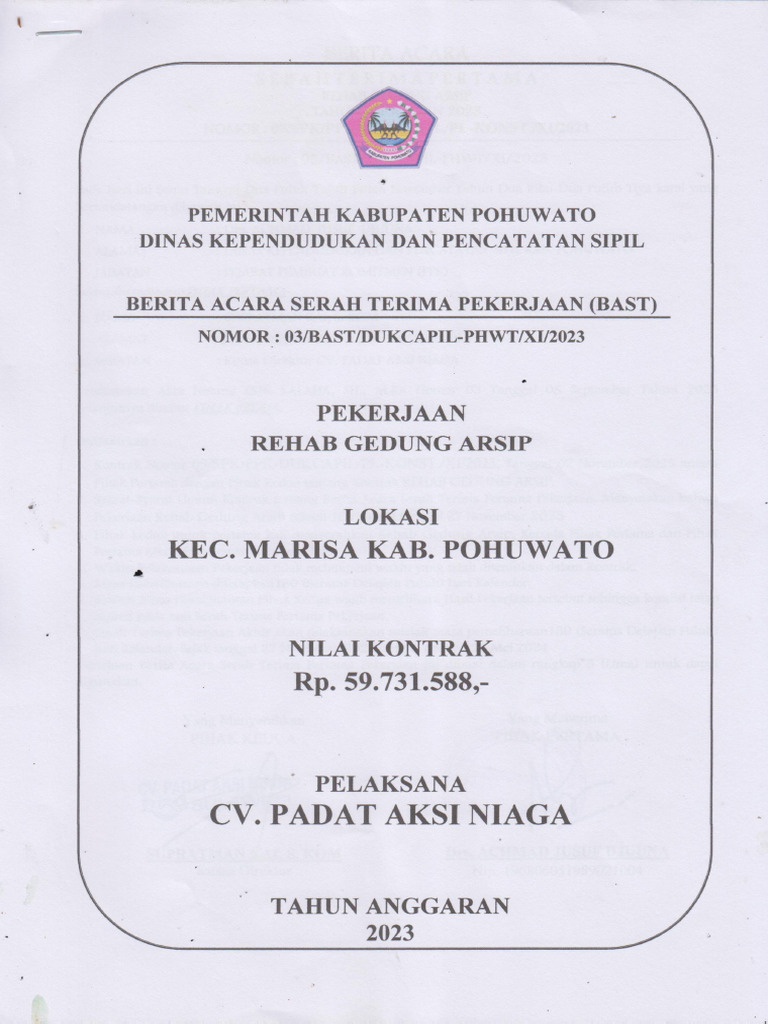 Bast Rehab Gedung Arsip | PDF