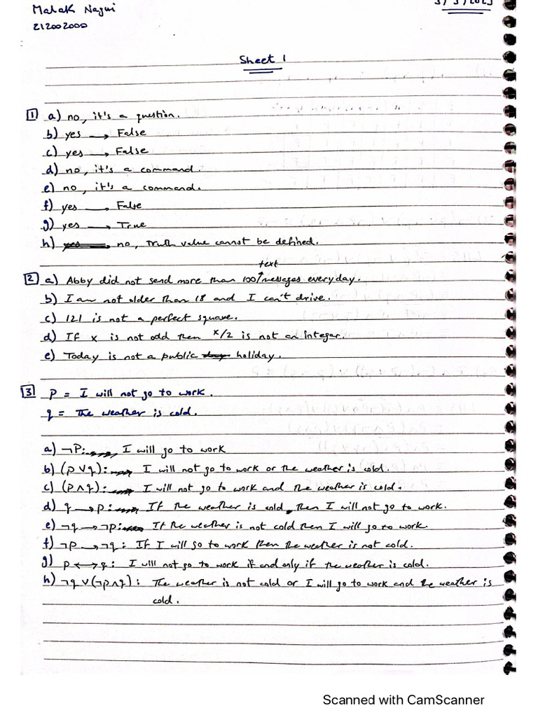Discrete Assignment One | PDF