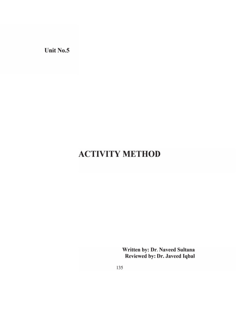 Activity Method | PDF