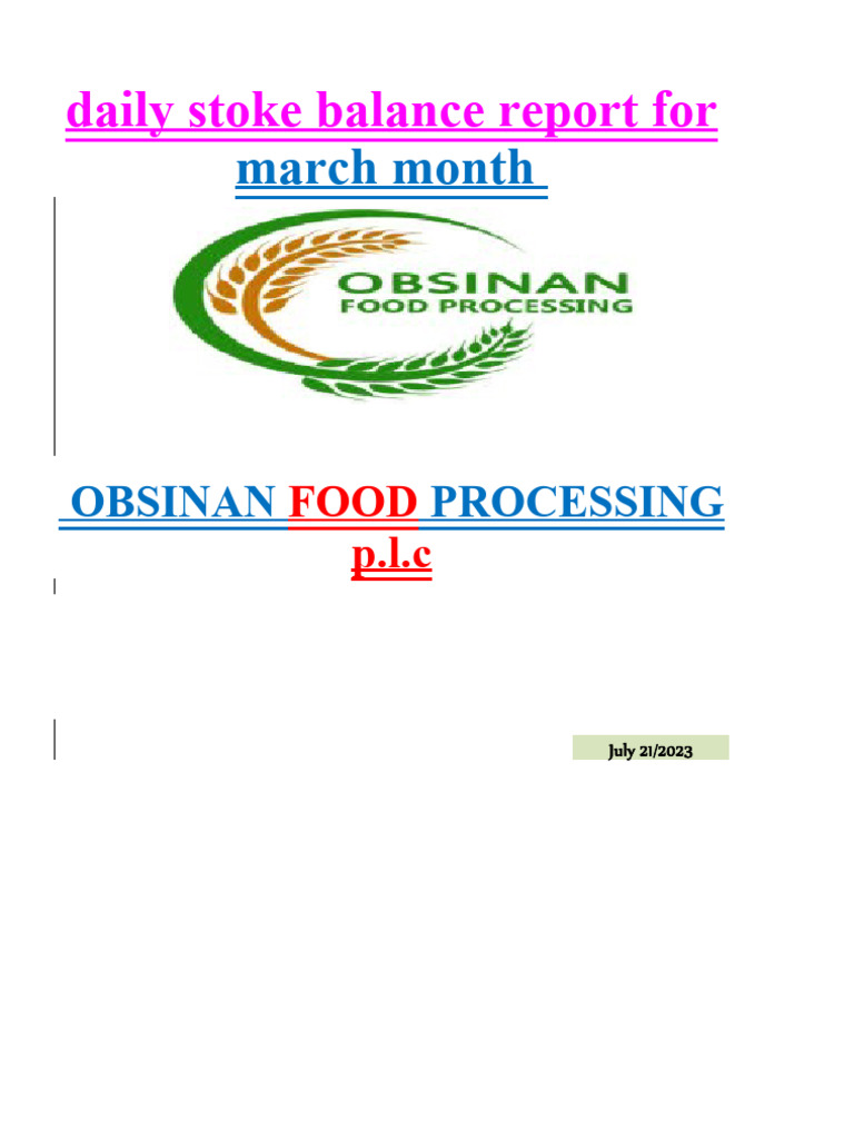 2st Week Stock Balance | PDF