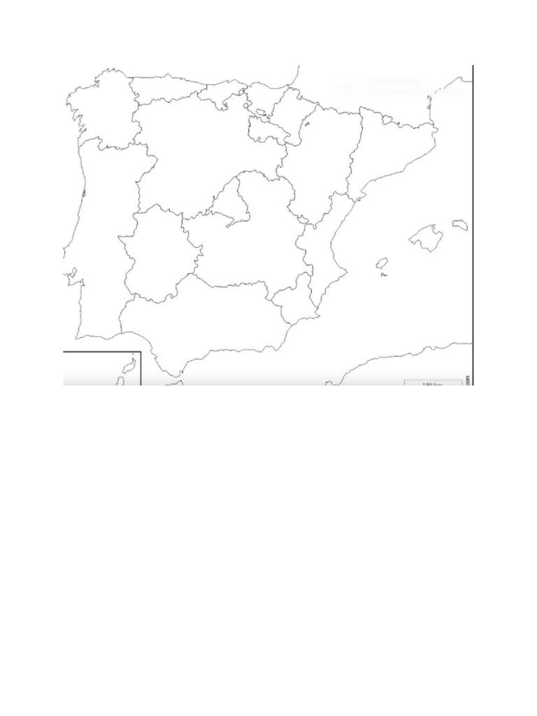 Blank Map of Spain for Map Exercise | PDF