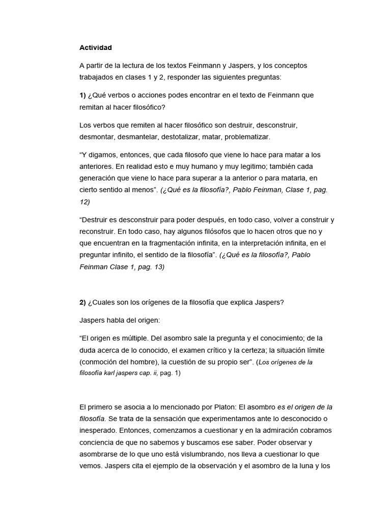 Respuestas Filosofia - Erica Jaime 1 | PDF | Conocimiento | Existencia