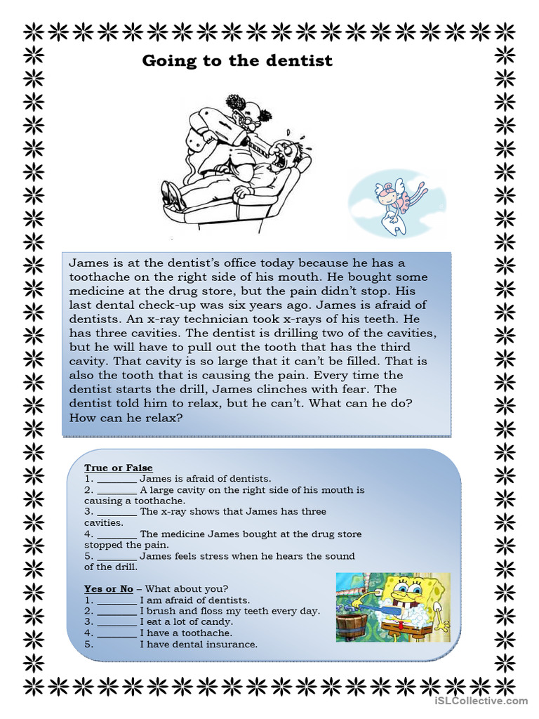 Going To The Dentist. Reading Comprehension | PDF