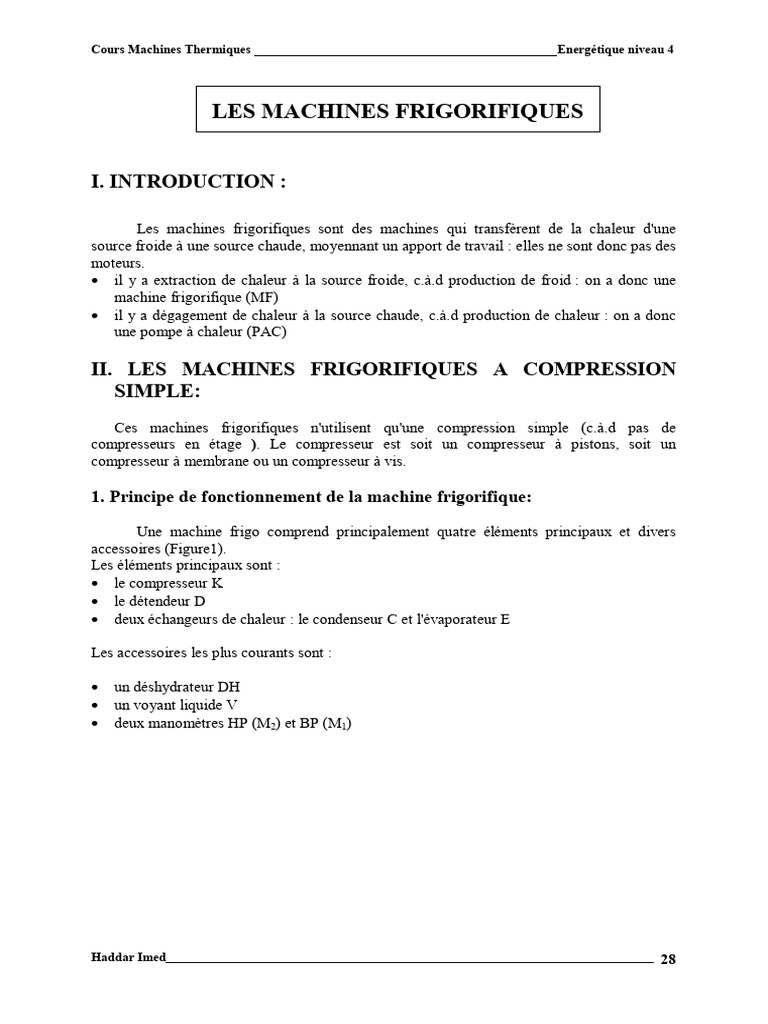 Les Machines Frigorifique | PDF