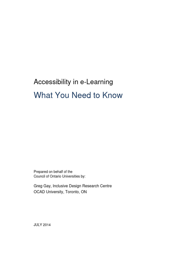 Accessibility in e Learning | PDF