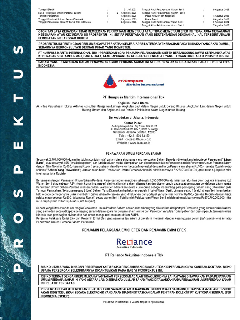 F - Prospektus Final HUMI | PDF