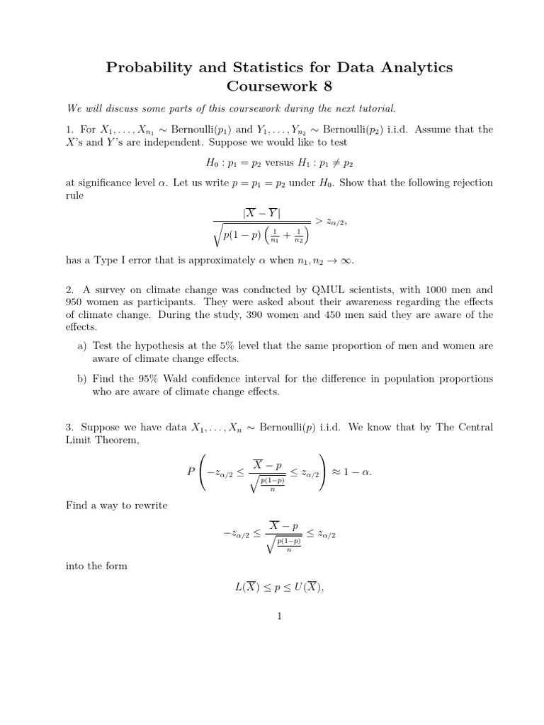 Coursework 8 | PDF | Scientific Theories | Statistical Analysis