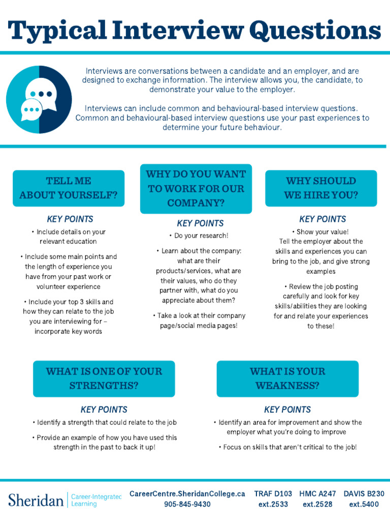 Typical Interview Questions | PDF | Employment | Interview