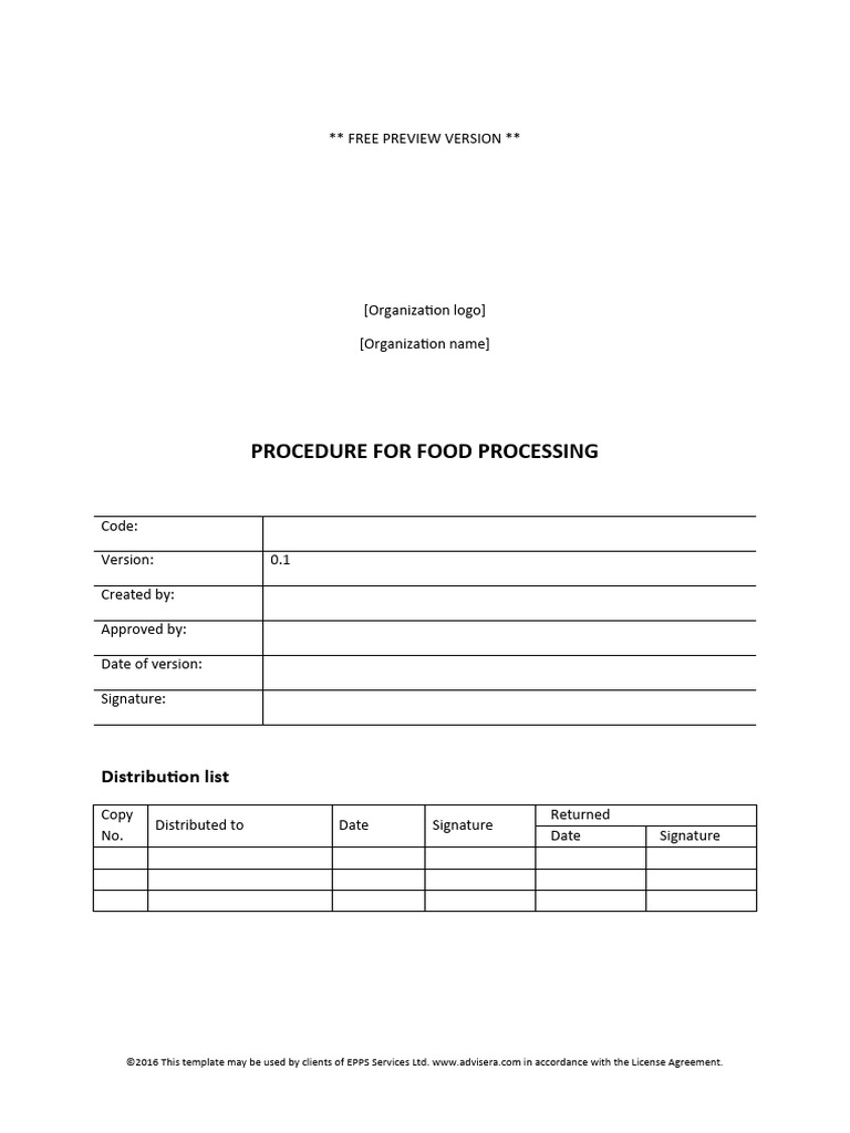 12.1.3_Procedure_for_Food_Processing_Integrated_Preview_EN | PDF ...