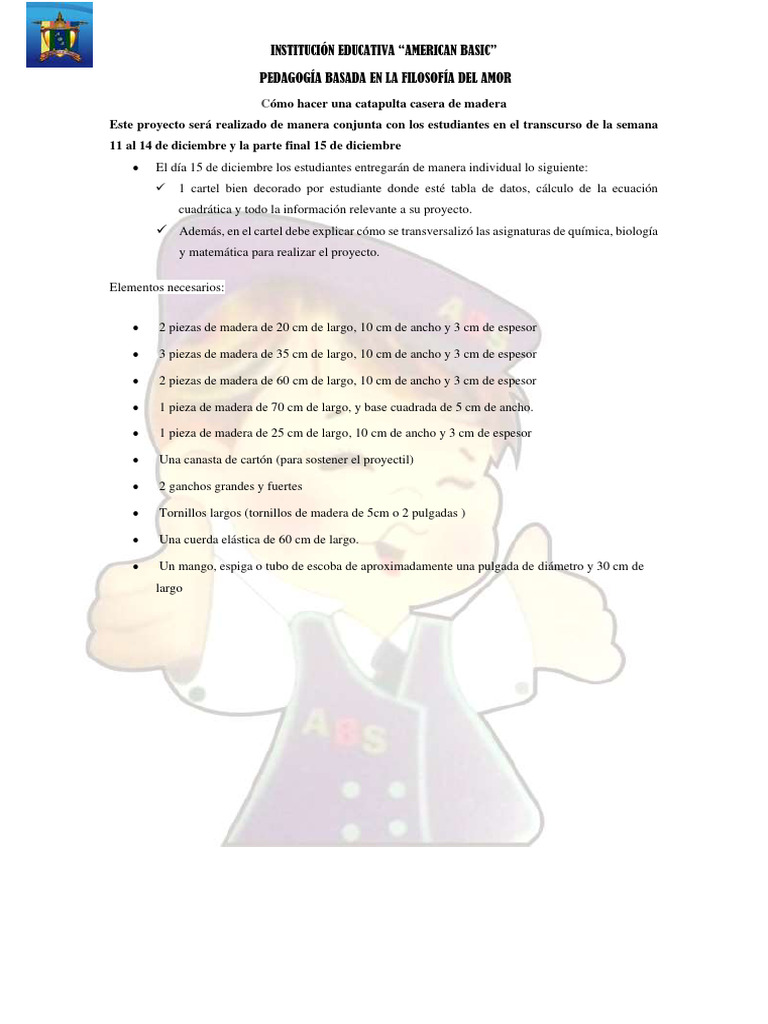 Proyecto_catapulta casera de madera SENIOR | PDF | Diseño | Madera