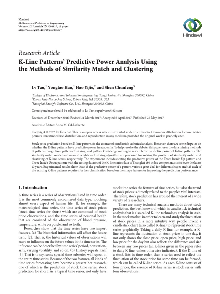 K-Line Patterns Predictive Power Analysis Using T | PDF