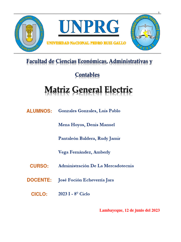 Grupo C-Matriz General Electric | PDF | Business | Marketing