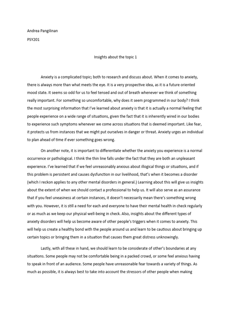 Understanding Anxiety: Normal vs. Disorder | PDF | Anxiety | Mental ...