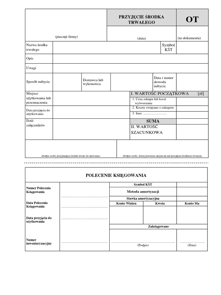 Dokument OT - Wzór Z Omówieniem | PDF