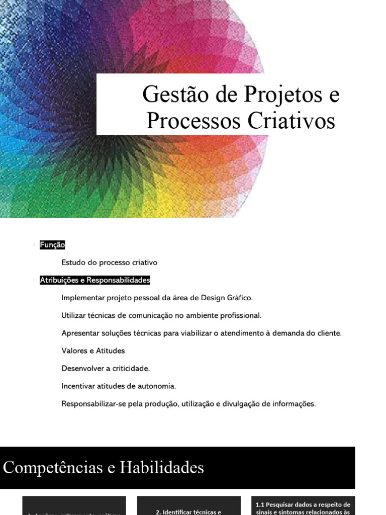Gestão de Projetos e Processos Criativos | PDF