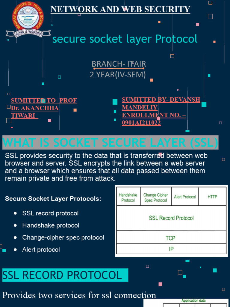 SSL in Network and Web Security | PDF