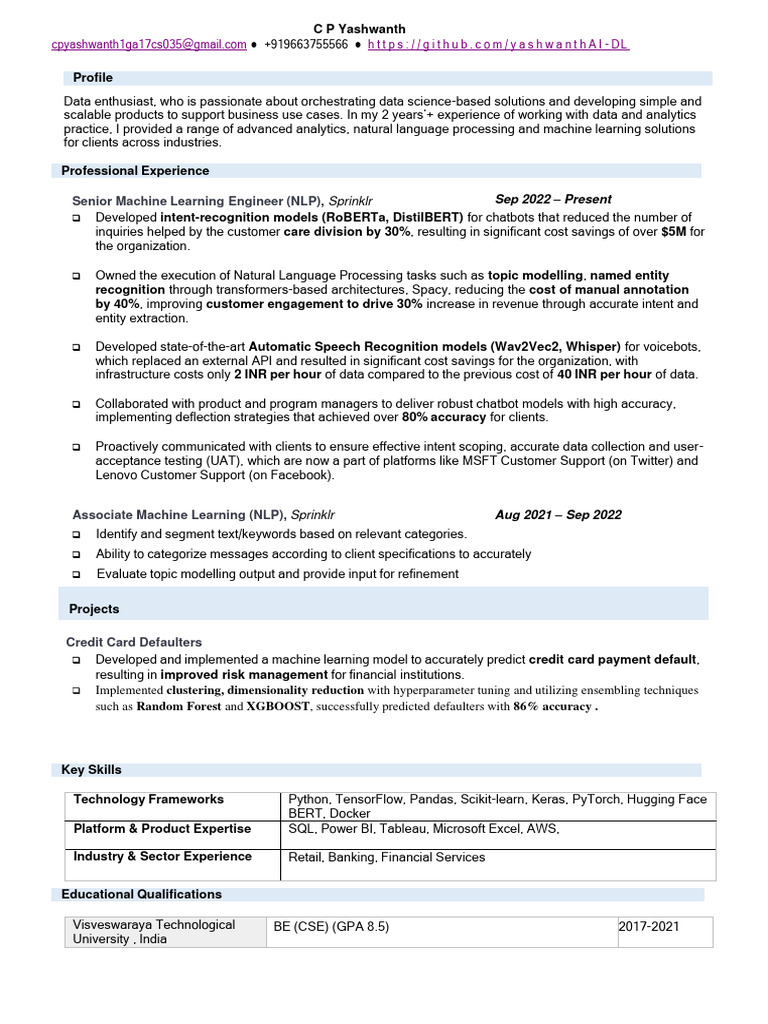 Yashwanth Resume July | PDF | Machine Learning | Analytics
